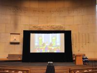 China Portable Outdoor Projection Screen Fast Folding Projector Screen for sale