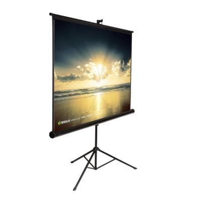 China Matte White Tripod Projection Screen Stand / Floor Pull Up Movie Theater Screen for sale