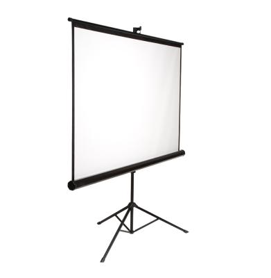 China Matte White Tripod Projection Screen Stand / Floor Pull Up Movie Theater Screen for sale