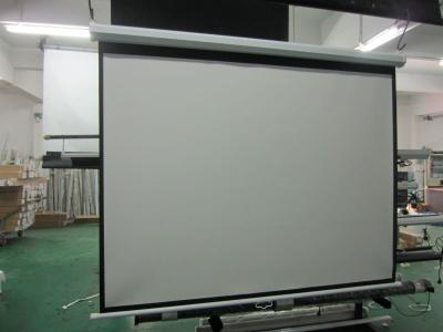 China Manual Ceiling Mount Projection Screen With Self Locking 100 Inch Pull Down for sale