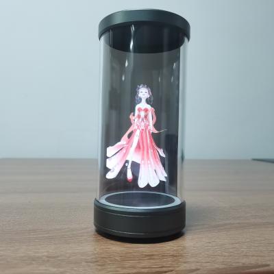 China 5 inch 360 holografisch display Hologram cilinder met beeldformaat PNG Videoformaat MP4 for sale