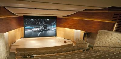 China Large Tab Tensioned Motorized Screen with HD Flexible White and Silent Tubular Motor in Custom Sizes for sale