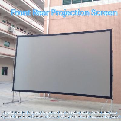 China Portable Fast Fold Projection Screen with Front and Rear Projection Fabric and Aircraft Grade Aluminum Frame for Tool-Free Assembly for sale