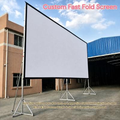 China Customizable Fast Fold Projection Screen with Replaceable Screen Fabric and Reinforced Large-Size Frames for sale