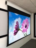 China Custom Large Electric Motorized Projector Screen With Aluminum Casing , Remote Control for sale