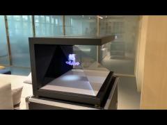 Propaganda 22 do holograma holográfico do grau 3D da mostra 270 da pirâmide da polegada cubo de vidro
