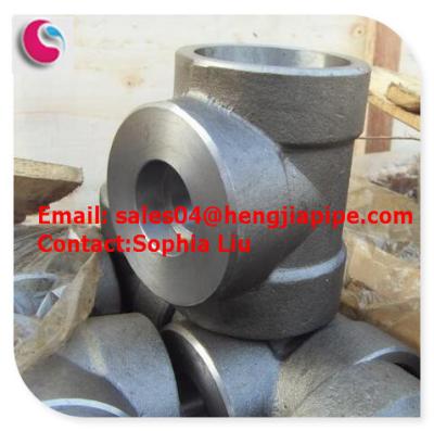 China 3000# 6000# 9000# socket welded tee ASME B16.11 ASTM A105 for sale