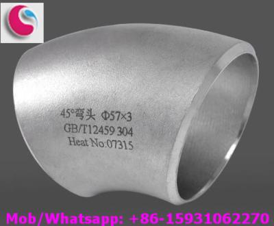 China pipe fittings 45deg stainless steel elbow material 304 for sale