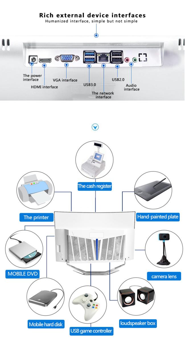 Computer rear view showing ventilation and ports