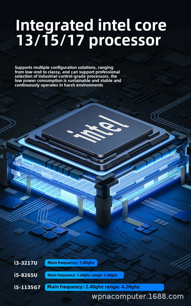 Mini industrial computer side view