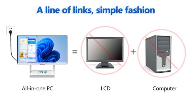 All-in-One PC touch screen in use