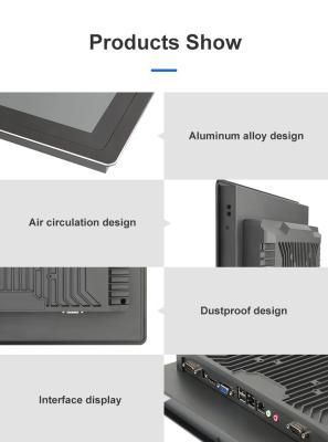 China Incorporado 15 pulgadas de pantalla táctil industrial PC, Ip65 pantalla táctil monitor I3 4G 128G en venta