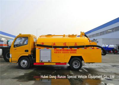 中国 DFAC 3500L-5000Lのハイドロ ジェット機の配管が付いている糞便の下水の吸引のタンク車 販売のため