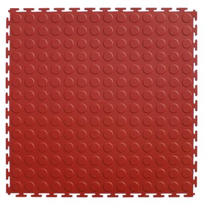 China PVC Round Studded Pattern Interlocked Floor Mats Garage Flooring 500X500X6.5mm for sale