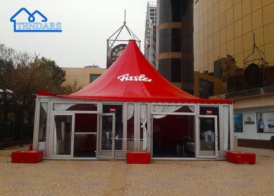 China High End Custom Glass Wall Glass Door Aluminium Pop Up Pagoda Tent For Temporary Restroom for sale