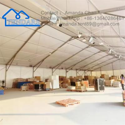 China Drive Through Waterproof Storage Tent White PVC Aluminum Warehouse Tent for sale