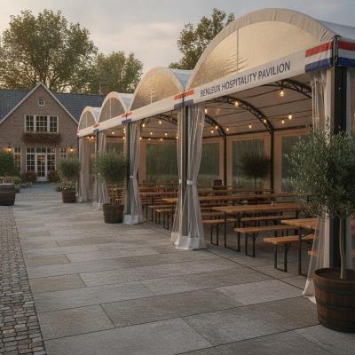 China Benelux Beer Garden Terrace Party Marquee Tent Open Sided Pavilion Design Belgium Netherlands Luxembourg Hospitality Canopy Structure for sale
