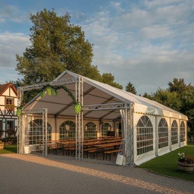 China Modular CNC Precision Party Marquee Tent Aluminum Frame B1 Fire Rated German Biergarten Event Pavilion Structure for sale