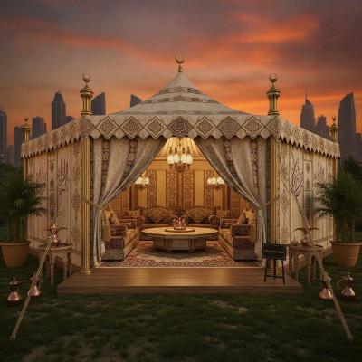 China Royal Majlis Style Arabian Hospitality Reception Marquee Tent Premium Handcrafted Finish for UAE VIP Business Meetings for sale