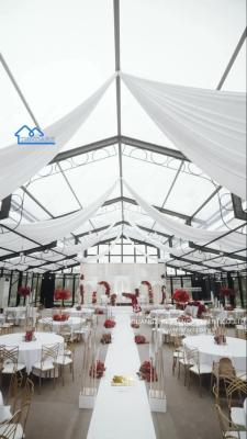 China Atrium Tent Gable Roof Wedding Marquee Large Banquet Seating Blockout PVC Cover for sale