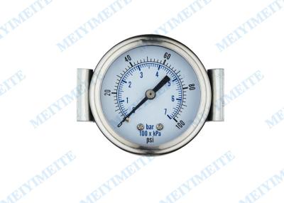 China 1.5 Inch Dry pressure gauge with U clamp , standard Pressure gauge with crimp ring for sale