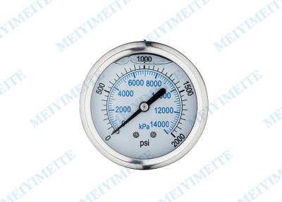 China Accurate 2.5” Hydraulic pressure gauge Manometer crimp type back connection for sale