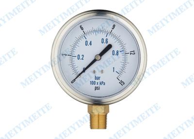 China 100mm Hydraulic oil filled pressure gauge blowout protection CE Standard for sale