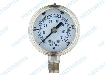 China 2.5 Inch 316 Stainless Steel Pressure Gauge / oil filled pressure gauge for sale