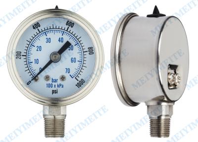 China Oil filled stainless steel pressure gauge for sale