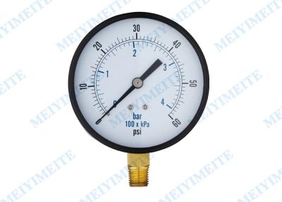 China 100mm Bottom hydraulic pressure gauge with brass internals with 1/4