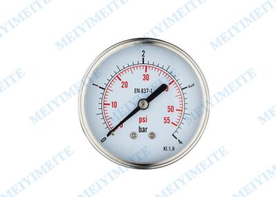 China 2.5 Inch Back dry pressure gauge with case and connector in chrome without oil for sale