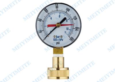China Black steel dry pressure gauge lens with red pointer , accurate air pressure gauge for sale