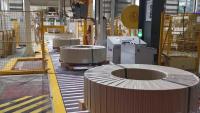 China 380V Automatic Steel Coil Packing Line with Stacking and Unloading System 4T for sale