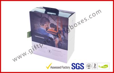 China Hard cover printing plastic earphone hook gift boxes , Customized electronic product gift box for sale