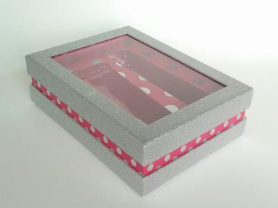 China Mode-Funkeln-steife Geschenkboxen mit Kunststoffschale, kundengebundener kosmetischer Verpackenkasten des gestrichenen Papiers zu verkaufen