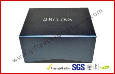 China Cardboard Rigid Gift Boxes, Foil Stamping Black Luxury Gift Packaging Box For Watch for sale