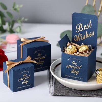China Slotted Custom Cardboard Boxes Wedding / Party Chocolate Packaging Boxes With Ribbon for sale