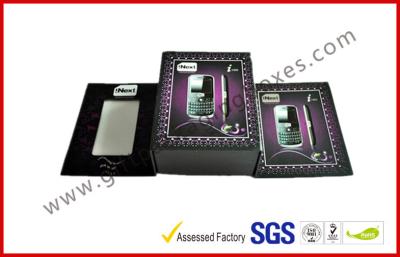 China Eletrônica cinzenta de papel que empacota, telefone móvel personalizado/GPS da placa de Purper Matt que empacota caixas à venda