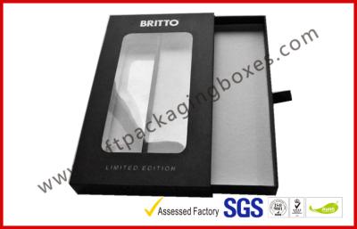 중국 매트 검정 Iphone 케이스 선물 포장 상자, 관례 분파에 의하여 인쇄되는 선물 포장 상자 투명한 Windows 판매용