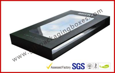 중국 매트 검정 Iphone 케이스 선물 포장 상자, 관례 분파에 의하여 인쇄되는 선물 포장 상자 투명한 Windows 판매용