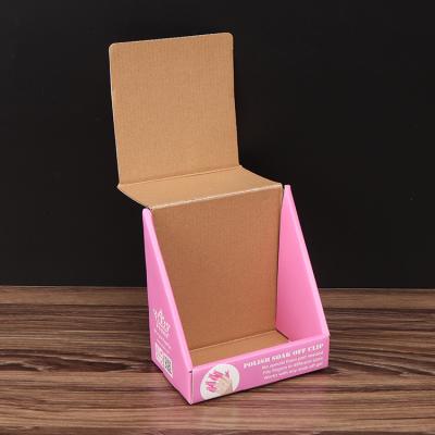 Cina Scatola per imballaggio a forma di carta per unghie, espositore per prodotti di bellezza personalizzati, colore della carta ondulata per cosmetici personalizzati in vendita