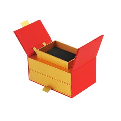 China Double Open Gift Box Pearl Treasure Box Drawer Double Layer Gift Box for sale