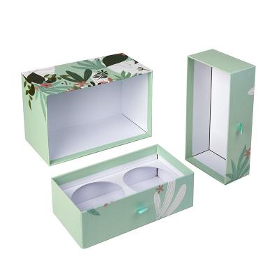 중국 상자 프린팅을 패키징하는 주문 제작된 작은 신선한 색 이중 레이어 드로어 박스 차 선물 판매용
