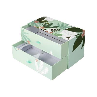 중국 상자 프린팅을 패키징하는 주문 제작된 작은 신선한 색 이중 레이어 드로어 박스 차 선물 판매용