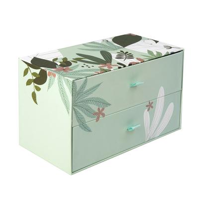 중국 상자 프린팅을 패키징하는 주문 제작된 작은 신선한 색 이중 레이어 드로어 박스 차 선물 판매용