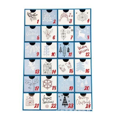 Cina Il giorno di Natale viene 24 personalizzazioni vuote del contenitore di regalo di tirata di conto alla rovescia del contenitore di scatola cieca del calendario di conto alla rovescia dei giorni in vendita