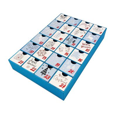 Cina Il giorno di Natale viene 24 personalizzazioni vuote del contenitore di regalo di tirata di conto alla rovescia del contenitore di scatola cieca del calendario di conto alla rovescia dei giorni in vendita