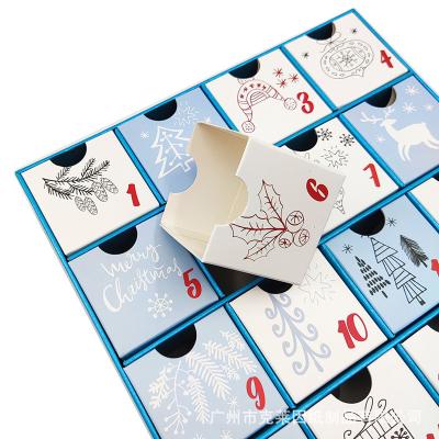 Cina Il giorno di Natale viene 24 personalizzazioni vuote del contenitore di regalo di tirata di conto alla rovescia del contenitore di scatola cieca del calendario di conto alla rovescia dei giorni in vendita
