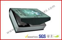 China Customized Magnetic Book Electronics Packaging Boxes , Silver Foil Decorative Border for sale