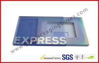 China Silver Envelope Card Board Packaging Boxes , Clear Plastic Sleeve Screen Protector Packaging for sale